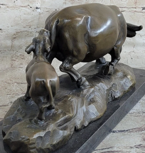 ORIGINAL MILO BULL Avec Mollet Bronze Sculpture Marbre Base Statue ...