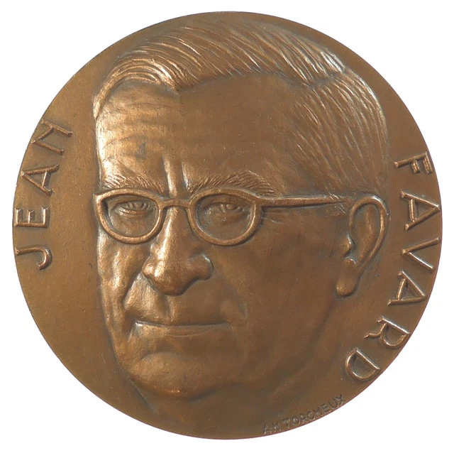 FRANCE MATHEMATICS JEAN FAVARD mathematician bronze 68mm by Torcheux ...