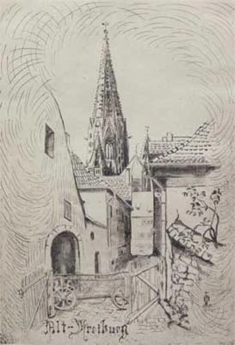 ALTE RADIERUNG FREIBURG Alt-Freiburg signiert EUR 79,00 - PicClick DE