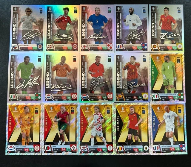 TOPPS EURO 2024 Match Attax Legend Signature Style Ultimate XI Cards ...
