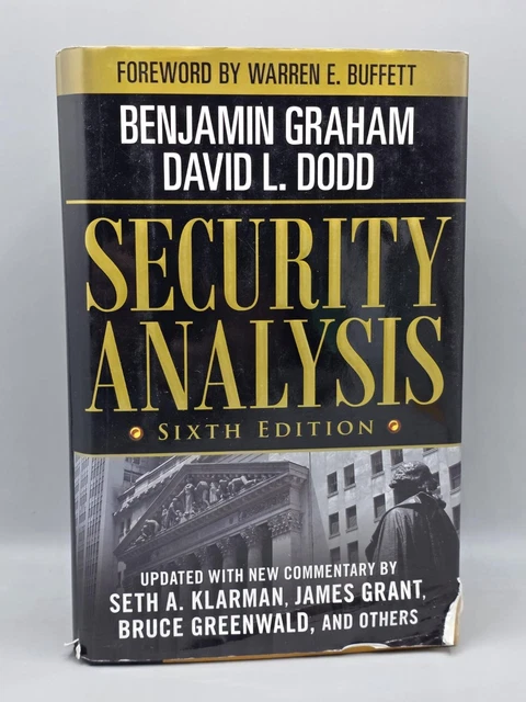 SECURITY ANALYSIS 6TH Edition by Benjamin Graham and David Dodd HC 2009 ...