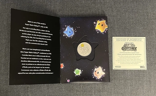 SUPER MARIO GALAXY Commemorative Promo Launch Coin Complete With Box ...