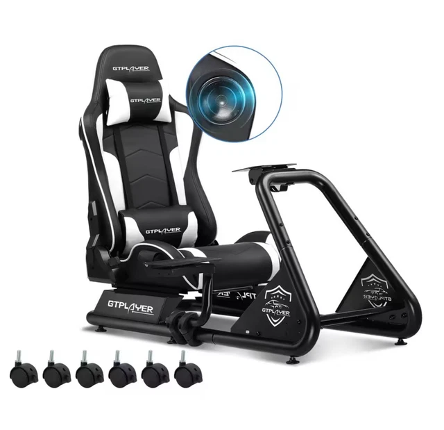 GTPLAYER RACING SIMULATOR Cockpit With Seat Sim Racing Gaming Wheel G25 ...
