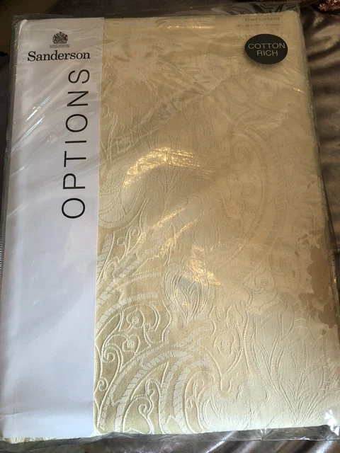 BRAND NEW SANDERSON ASHBEE SOFT GOLD JACQUARD LINED CURTAINS 66x72 £21. ...