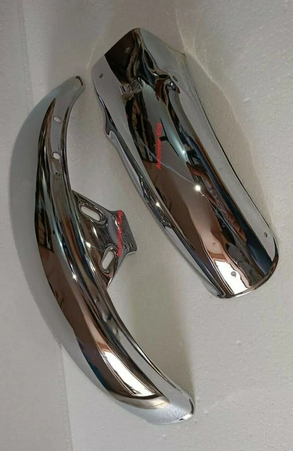 YAMAHA RX100 CHROME Front & Rear Mudguard Bumper Fender RS100 RX125 RXS ...