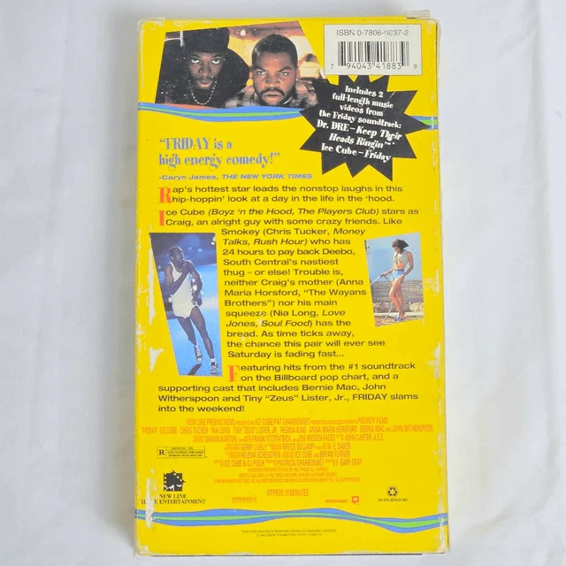 FRIDAY VHS (1995) Ice Cube & Chris Tucker Comedy Classic £10.74 ...