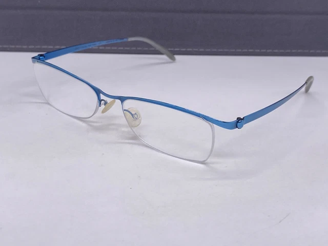 LINDBERG EYEGLASSES FRAMES Woman Blue Titanium Square Half-Rim 7130 ...