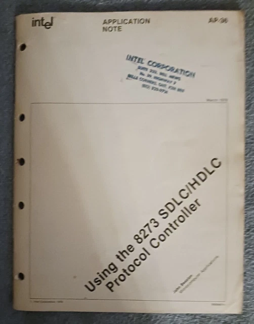 VINTAGE INTEL APPLICATION Note AP-36-Using 8273 SDLC/HGLC Protocol ...