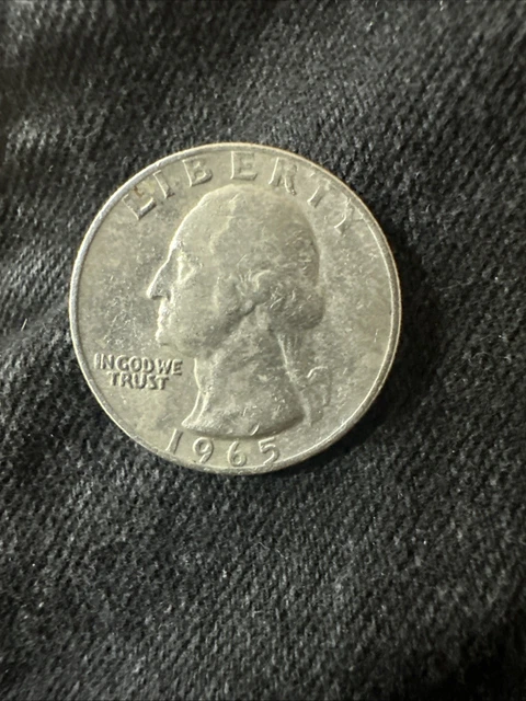 1965 WASHINGTON QUARTER - No Mint Mark- Rim Letters, Filled A Errors-US ...