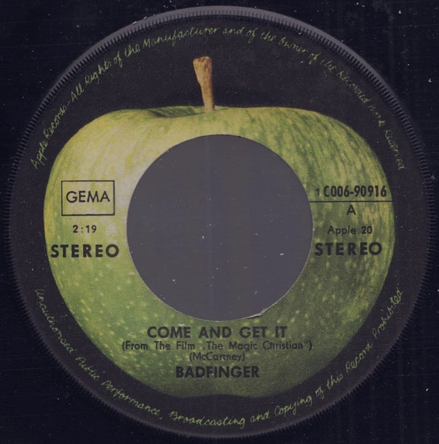 BADFINGER : COME And Get It ('70 / origine rare allemand 7" / APPLE ...