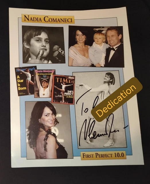 AUTOGRAPH NADIA COMANECI Gymnastic Foto Hand Signed Sport Gold Medal ...