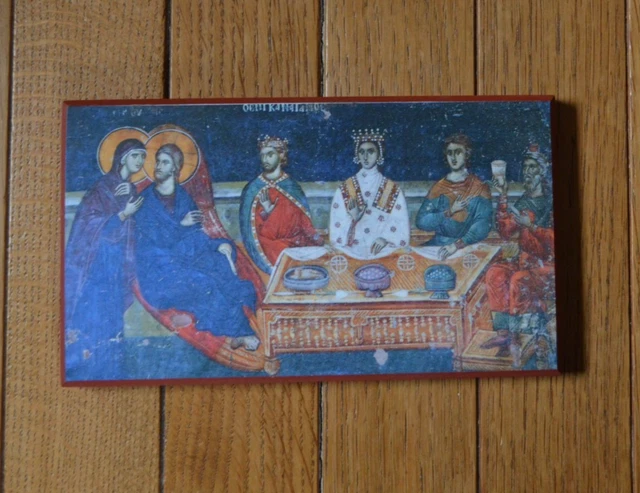 WEDDING FEAST AT Cana Orthodox Icon by St Isaac Of Skete Icons 4x7 $41. ...