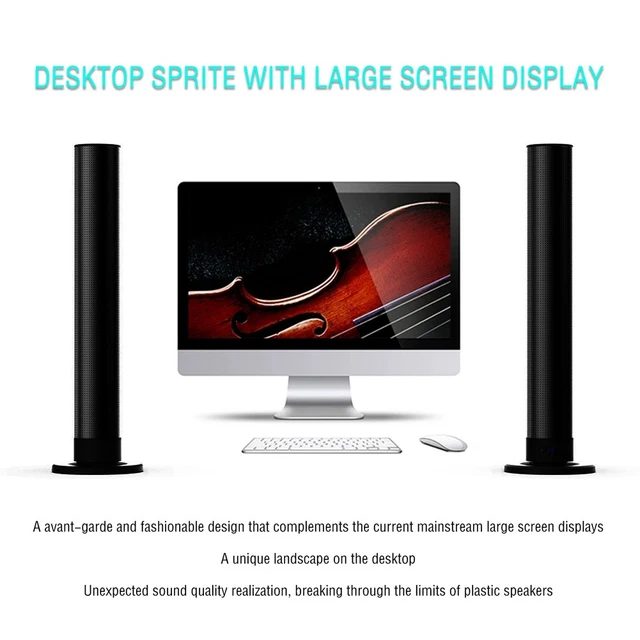 SOUND BAR BLUETOOTH Speaker AUX/BT/OPT Connection Sound Box 2 in 18756 ...