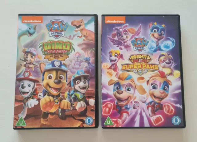 Paw Patrol Dino Rescue And Paw Patrol Mighty Pups Super Paws Dvds