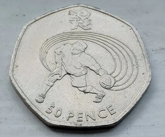 50P (FIFTY PENCE) coin, Goalball, Paralympics, Olympic (2011, GB, Royal ...