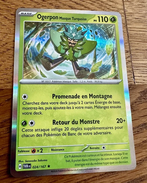 CARTE POKÉMON OGERPON 024/167 HOLO EV6 TWM Mascarade Crépusculaire FR ...