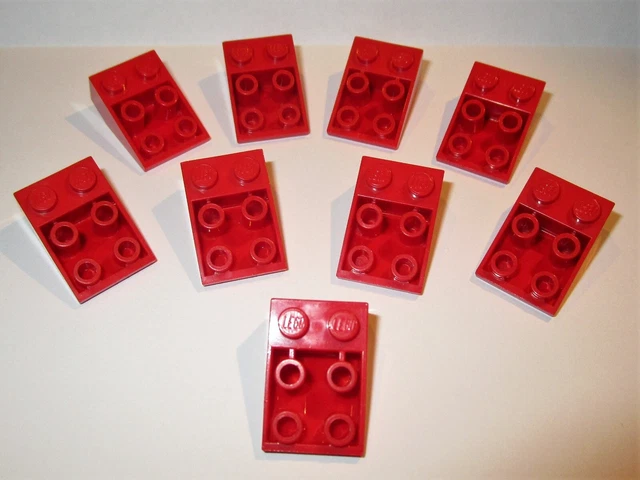 LEGO-9X SLOPE INVERTED 33 3x2-CON PERNO A FONDO PIATTO-3747a-ROSSO ...