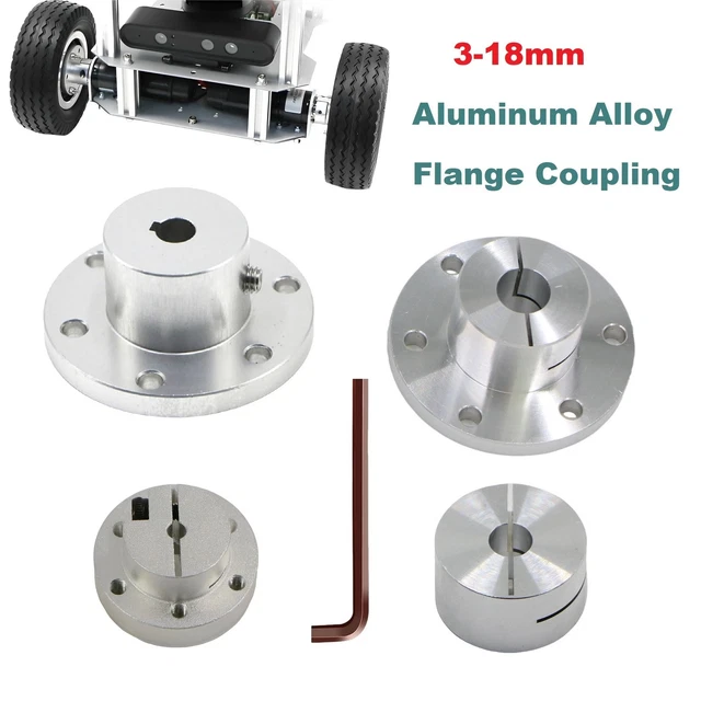 ALUMINUM ALLOY FLANGE Coupling Omnidirectional Hub Motor Guide Shaft ...