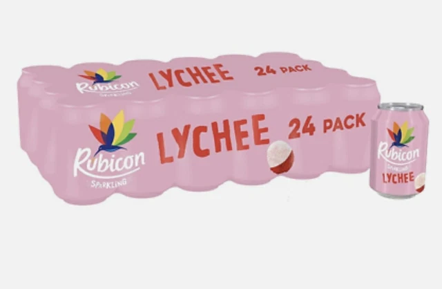 RUBICON LYCHEE SPARKLING Fizzy Drink Cans, 330 ml - Pack of 24 £24.99 ...