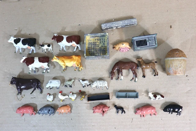BRITAINS LOT DE Hollowcast Ferme Animaux Foin Cochon Stylo Mouton Vache ...