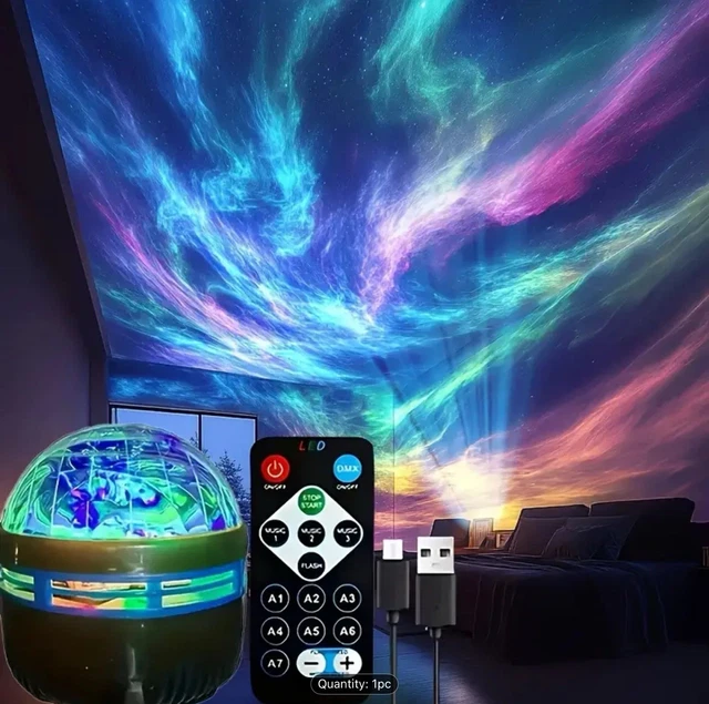 LED STARRY SKY projector lamp star light, northern lights, Compact With ...