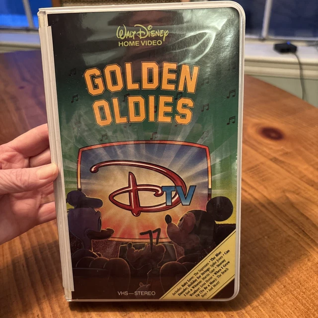 VINTAGE WALT DISNEY Golden Oldies VHS 1984 Animated Music Videos White ...