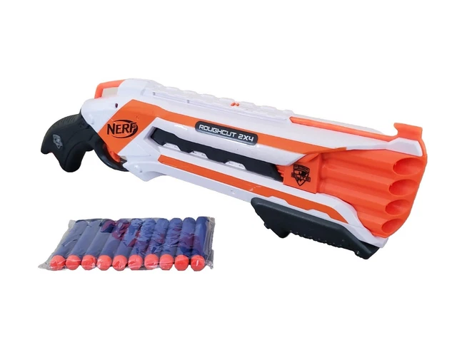PISTOLET FUSIL À Pompe NERF N-STRIKE ROUGHCUT 2X4 + 10 Fléchettes ...