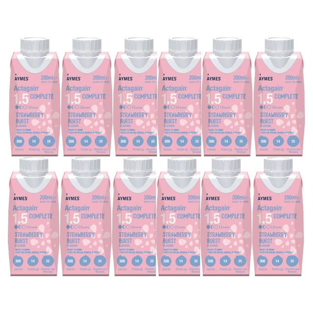 AYMES - ACTAGAIN 1.5 Complete - Strawberry Burst -12 x 200ml £15.99 ...