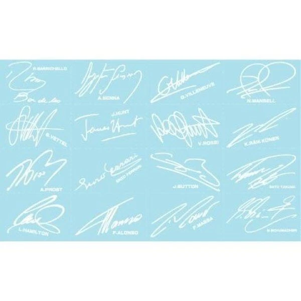 MUSEUM COLLECTION F1 Grand Prix Star Driver Sign Logo Set Decal 16 ...