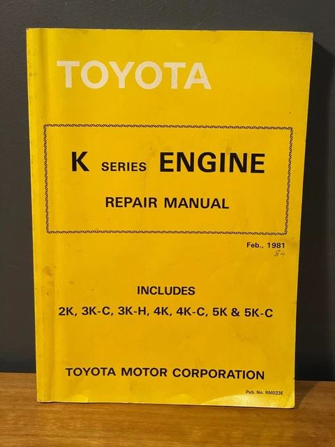 TOYOTA K SERIES Engine Repair Manual 1981 $24.80 - PicClick AU