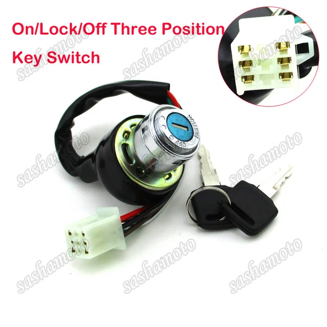 6 PIN ON Lock Off Ignition Key Switch For Kazuma Redcat 50cc 90cc 110cc ...