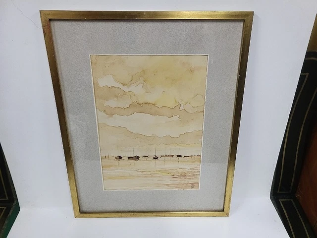 BAUNE BAY WATERCOLOR Painting Frame 1968 $133.54 - PicClick CA
