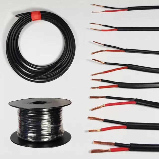 AUTOMOTIVE 12V 24V Twin Core 2 Thinwall Red/Black Auto Cable Wire ...