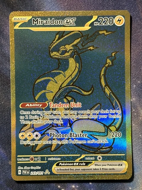 MIRAIDON EX 243/091 Paldean Fates Full Art Gold Hyper Rare NM MINT ...