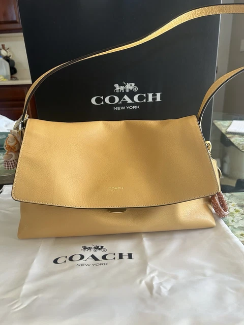 COACH CHELSEA SHOULDER Bag 30 grain Leather Brass/Vanilla £594.01 ...