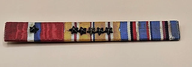 WWII USN RIBBON Rack Bar Asiatic Pacific Philippine Campaigns w/ Battle ...