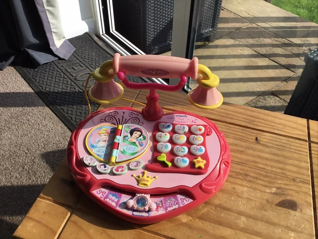 VINTAGE VTECH DISNEY Telephone Pink Talk & Teach Push N Learn Sounds ...
