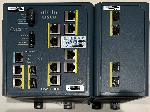 NEW CISCO IE-3000-8TC SWITCH With IE-3000-4SM 4 STP PORT EXPANSION $250 ...