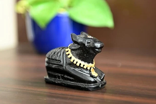 STATUE DE VACHE de Shiva's Idol Nandi, finition mate artisanale pour temple Puja/Home-S1 EUR 9 ...
