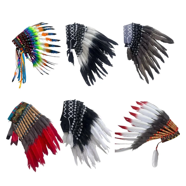 NATIVE AMERICAN INDIAN Headdress Chief Hat Headwear for Show Halloween ...