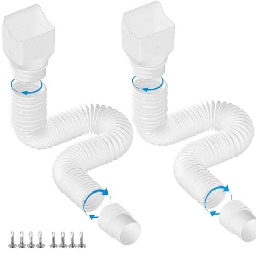 -RAIN GUTTER DOWNSPOUT Extensions, Downspout Extender for 2 Pack White ...