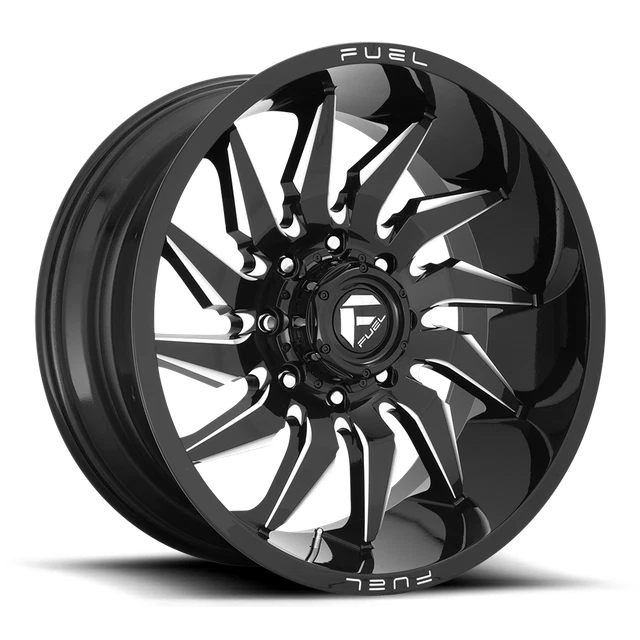 24X12 FUEL D744 SABER Gloss Black Milled Wheel 6x5.5 (-44mm) Set of 4 ...