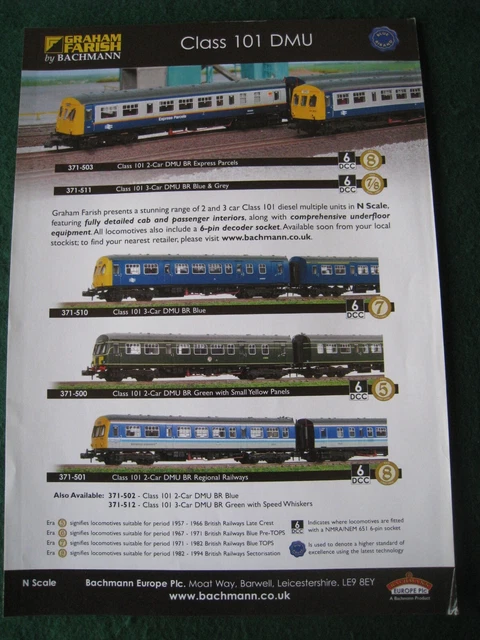 GRAHAM FARISH BACHMANN Class 101 Dmu Express Regional Railways Advert ...