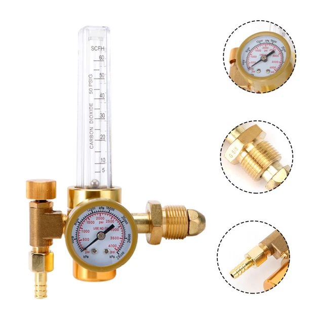 FLOW METER CO2 Gas Measuring Tester Gas Regulator Gauge For Welder £42. ...