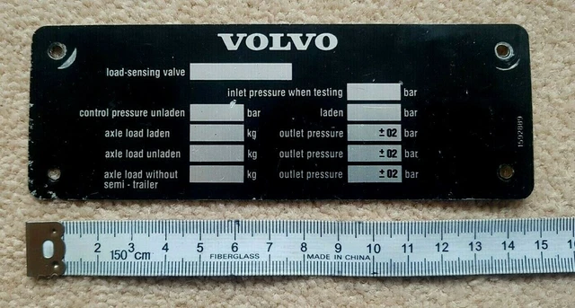 VOLVO B10M LOAD Sensing Valve Information 1980s Bus Coach Badge Sign ...