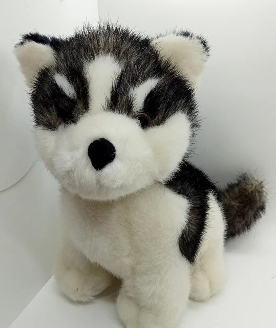 IKEA HUSKY PUPPY Dog Vifta 10" Sitting Soft Toy Plush Comforter Machine ...