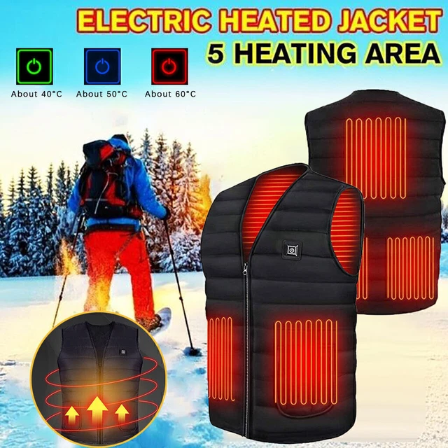 HEATED VEST WINTER Warm Electric USB Jacket Men's Women's Heated Jacket ...