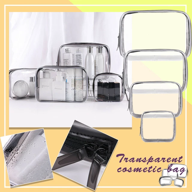 CLEAR COSMETIC BAG Waterproof Toiletry Bags PVC Case Organizer Bag For ...