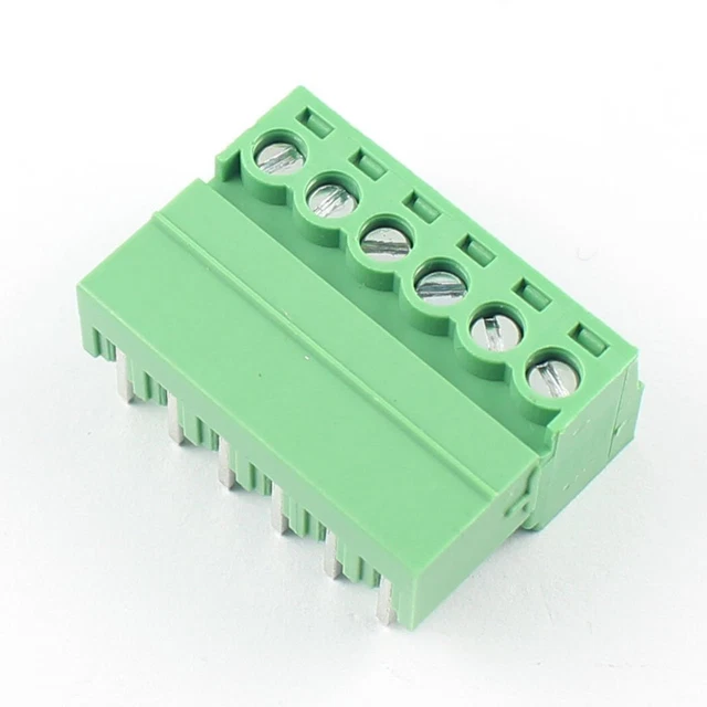 1PCS 3.81MM PITCH 6 Pin Right Angle Screw Terminal Block Pluggable ...