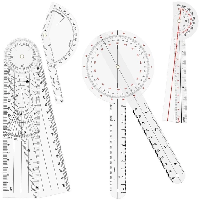 360 Degree Spinal Goniometer Plastic Protractor Angle Medical Ruler